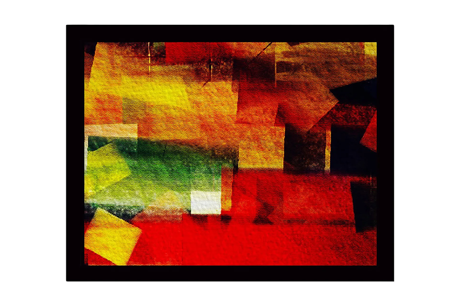 Innrammet lerret i tre - 41x56 cm - Abstrakt komposisjon med fargerike ...