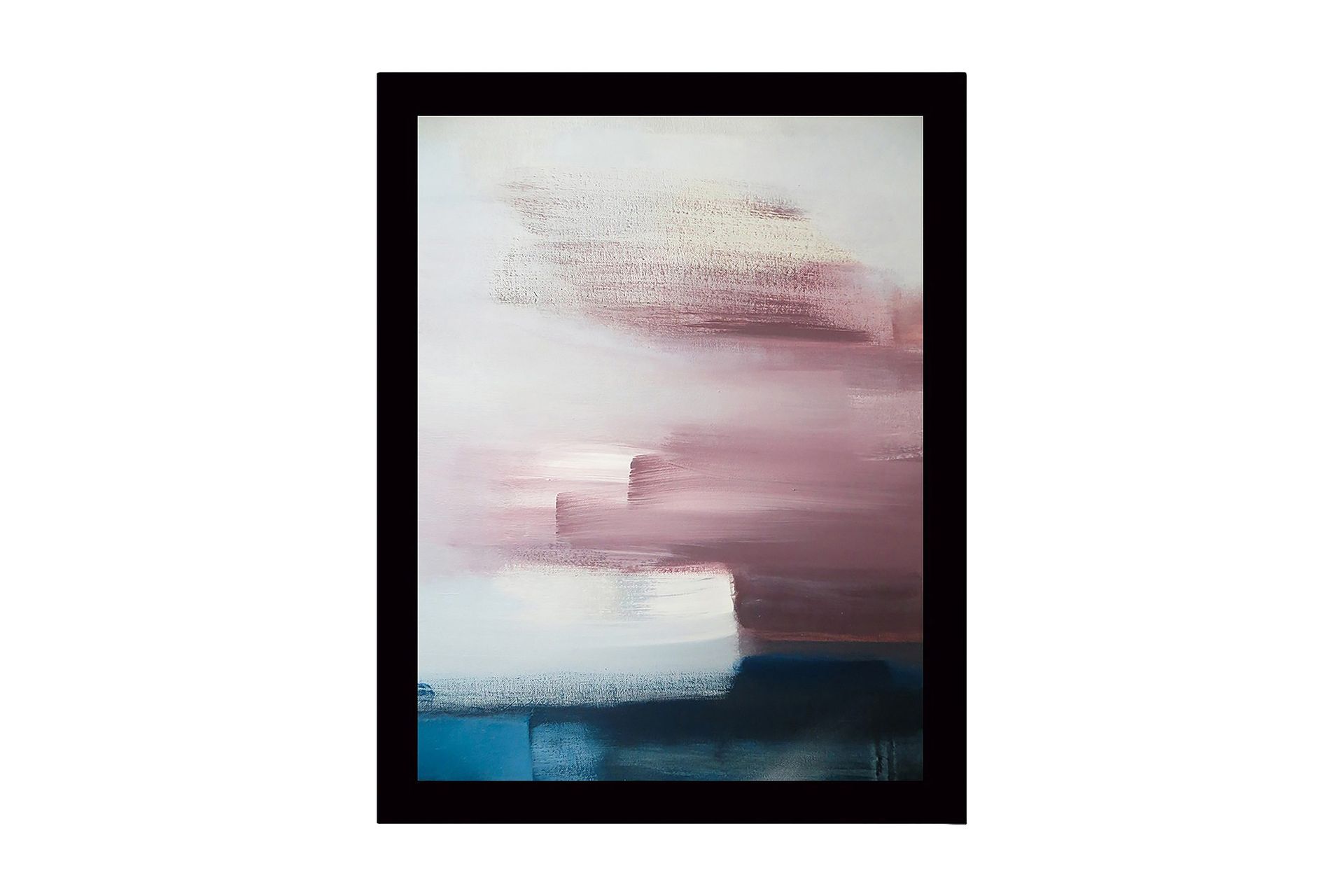 Innrammet lerret i tre - 41x56 cm - Abstrakt komposisjon med myke ...