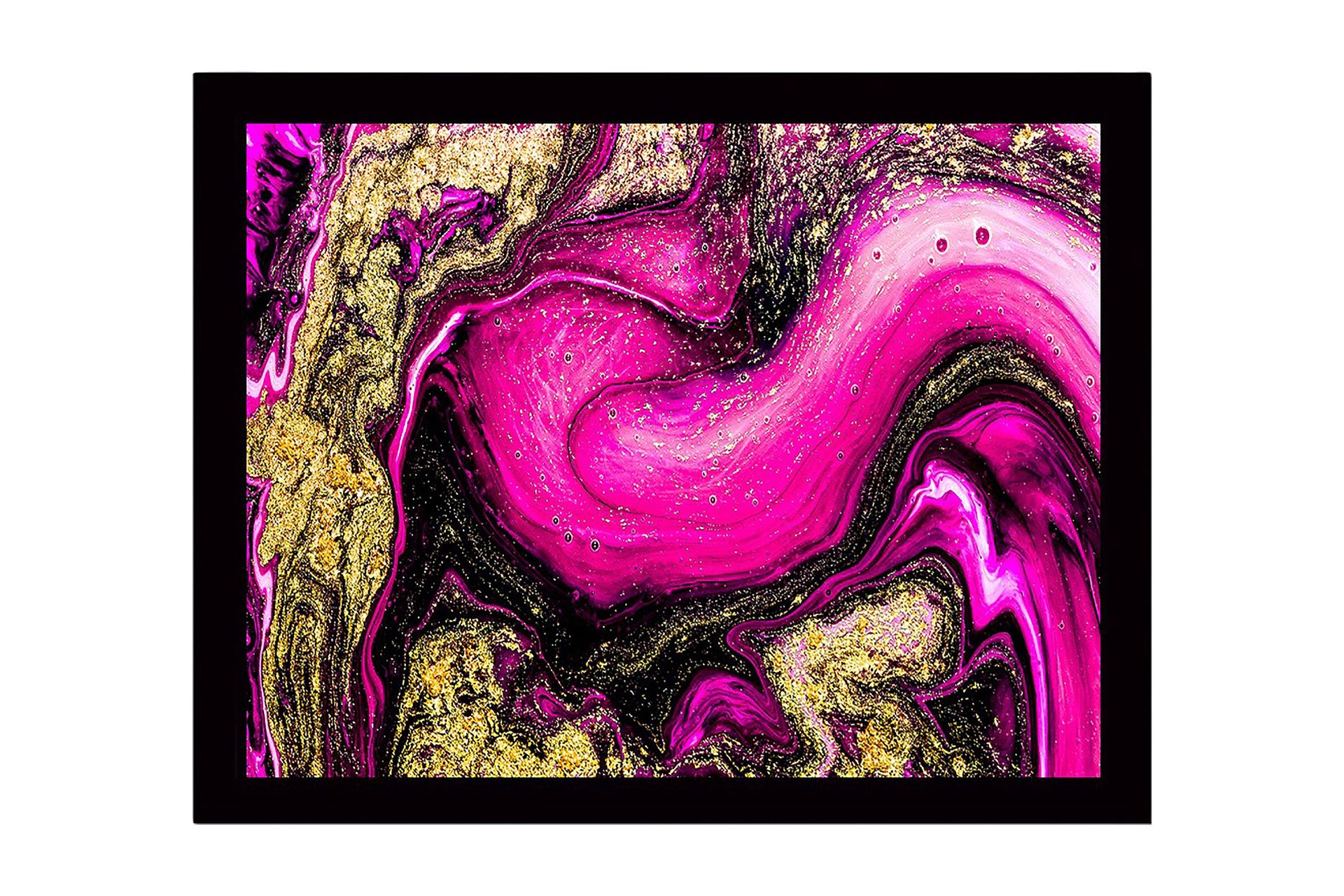 Innrammet lerret i tre - 41x56 cm - Dynamisk abstrakt komposisjon med ...
