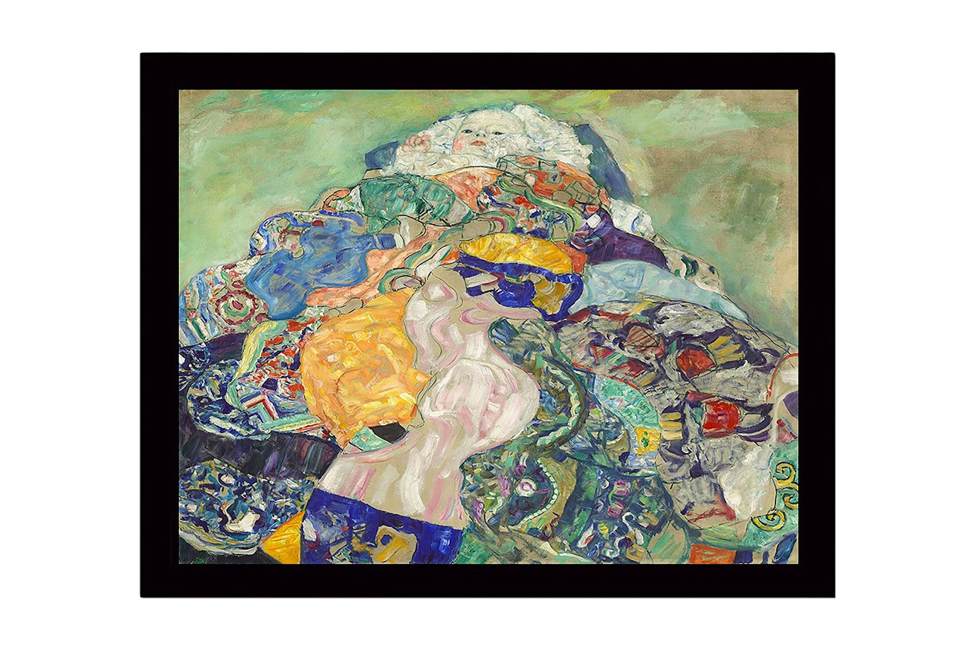 Innrammet lerret i tre - 41x56 cm - Fargerik komposisjon av en kvinne ...