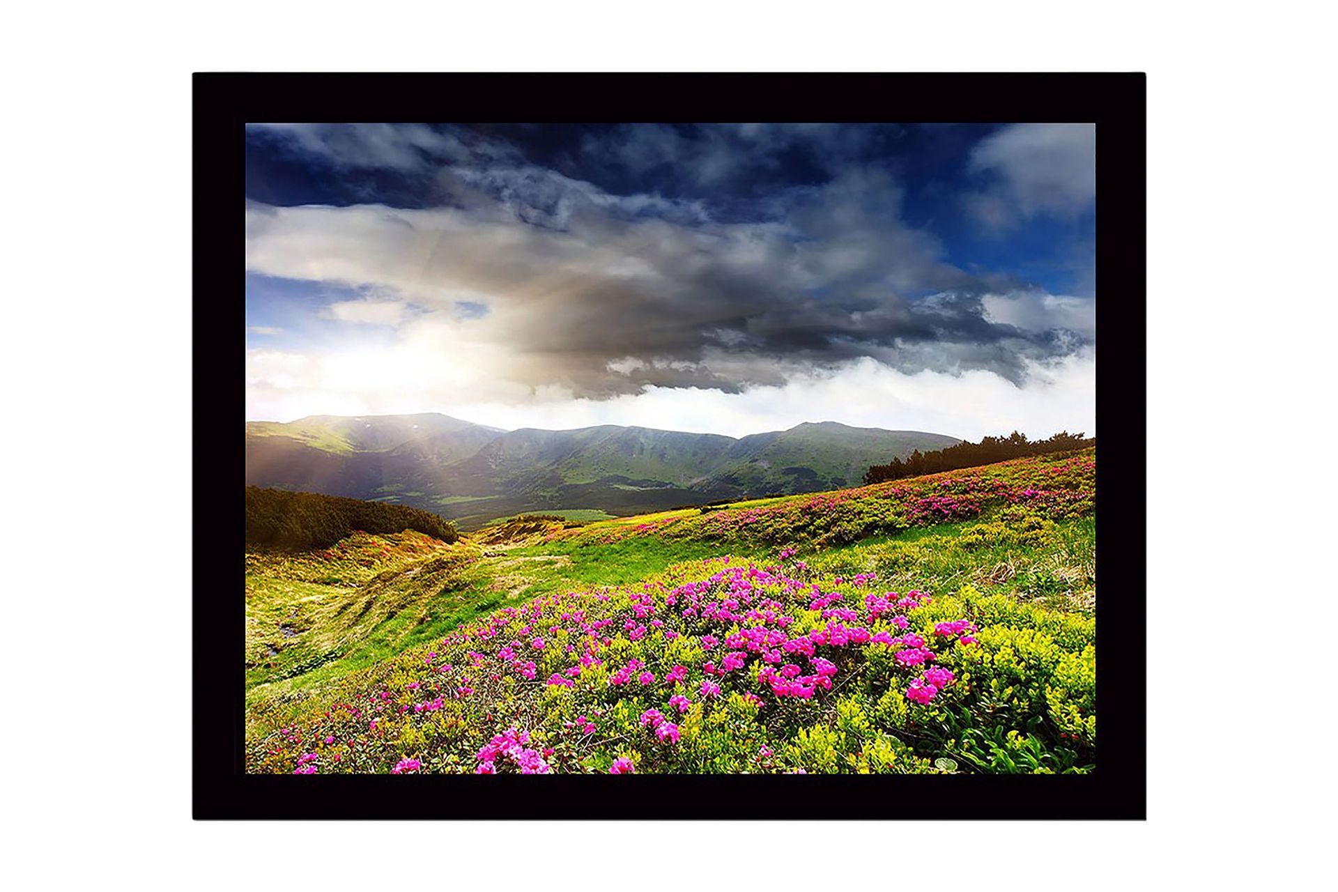 Innrammet lerret i tre - 41x56 cm - Vakkert fjellandskap med ...