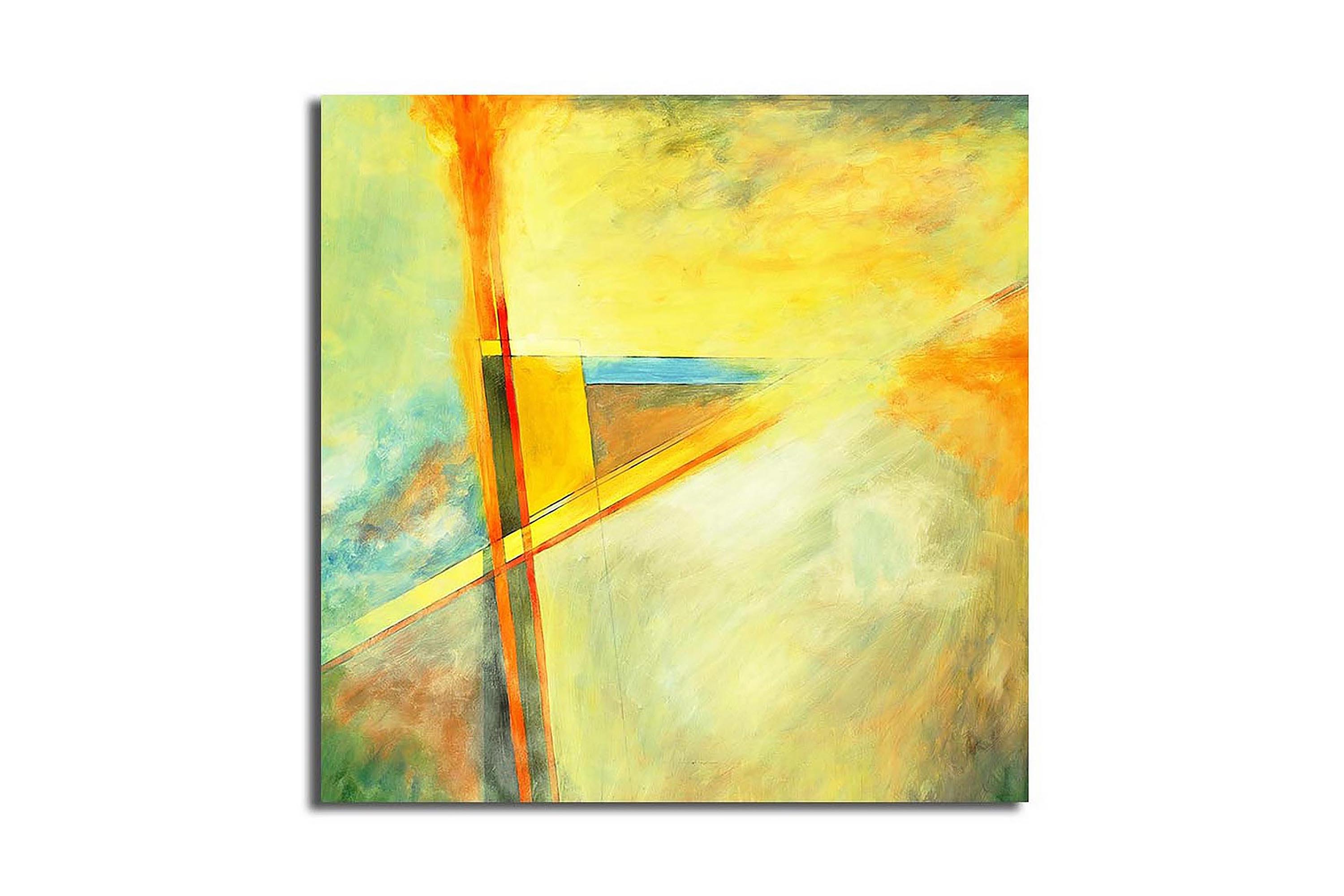 Lerretsbilde 45x45 cm - Abstrakt komposisjon med sterke farger og ...