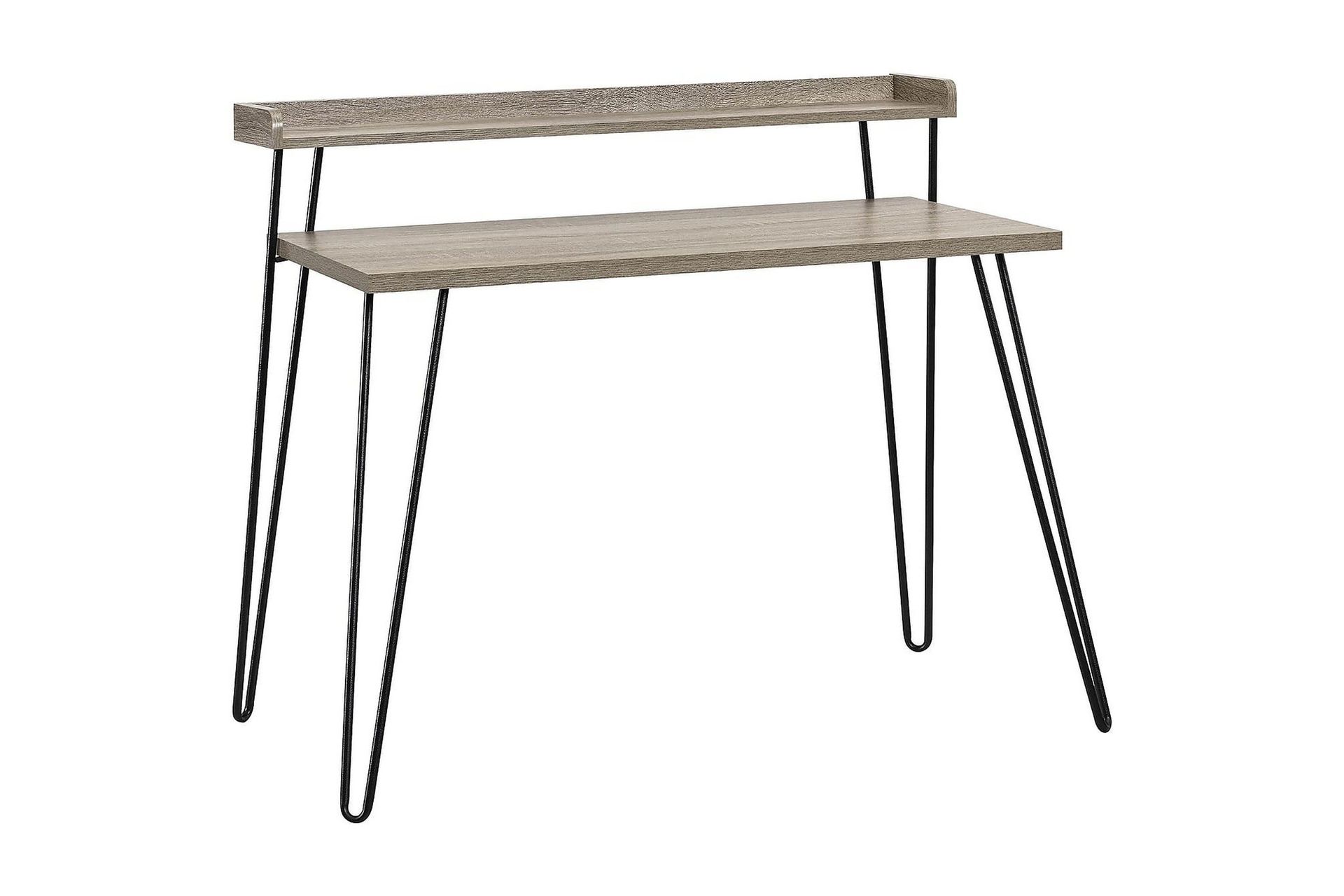 Dorel Home Haven Skrivebord 114 cm med Oppbevaringshylle Grå/Svart ...
