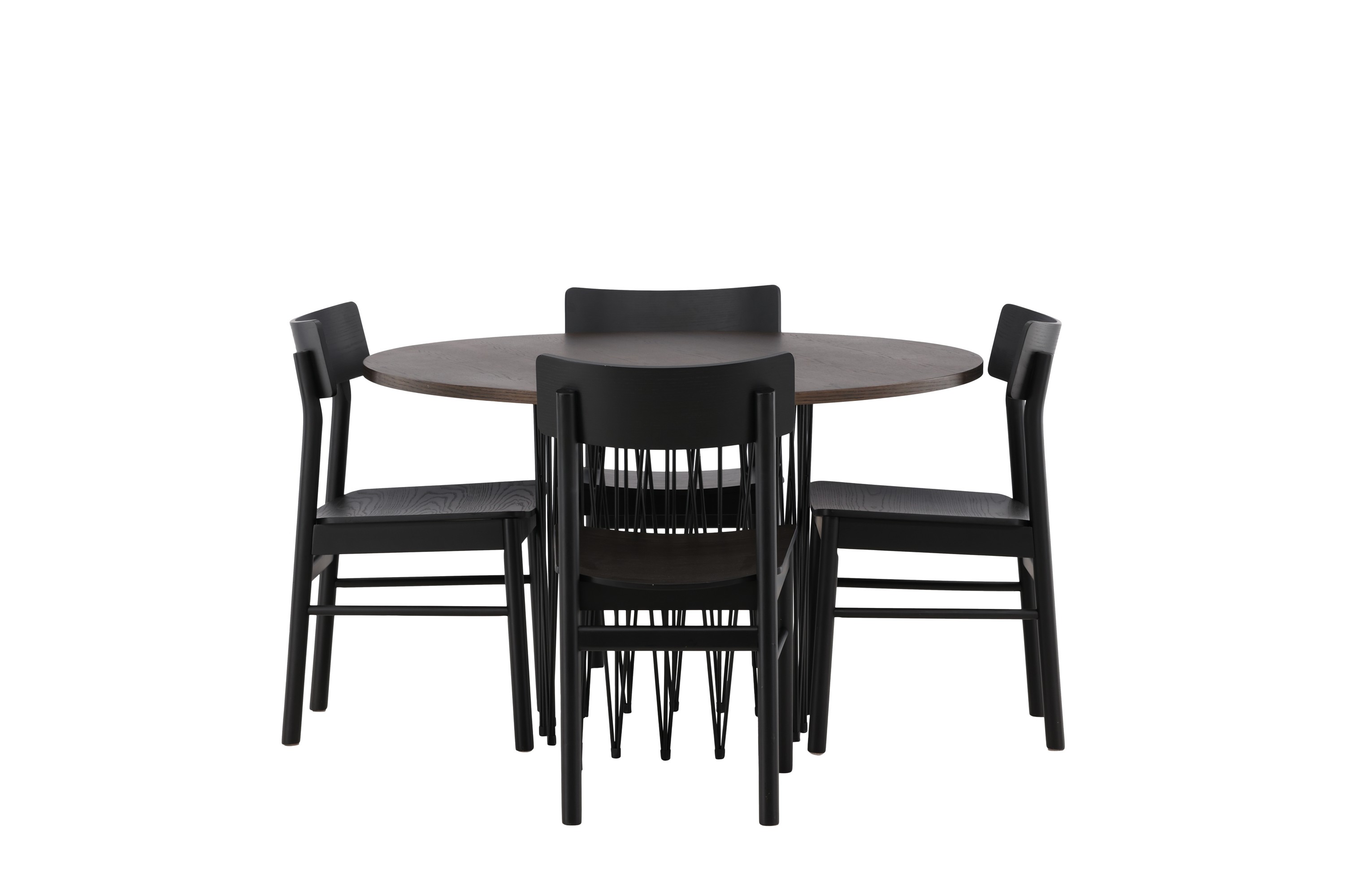 Venture Home Stone Matgruppe 120 cm Rund med 4 Montros stoler Sort ...