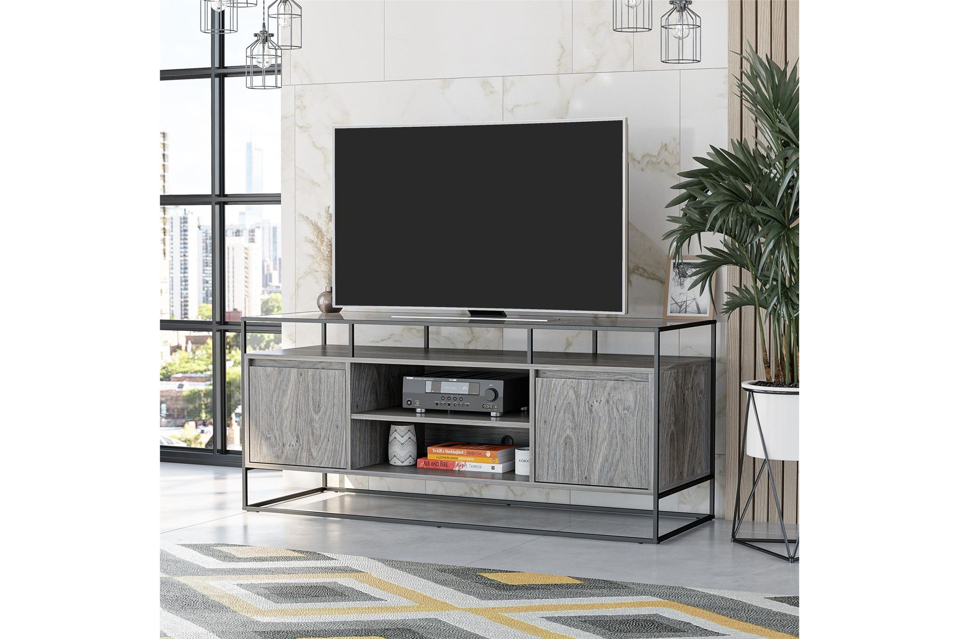 Dorel Home Camley Tv-benk 136,6x49,8 cm Grå Dorel Home - Møbler - Chilli