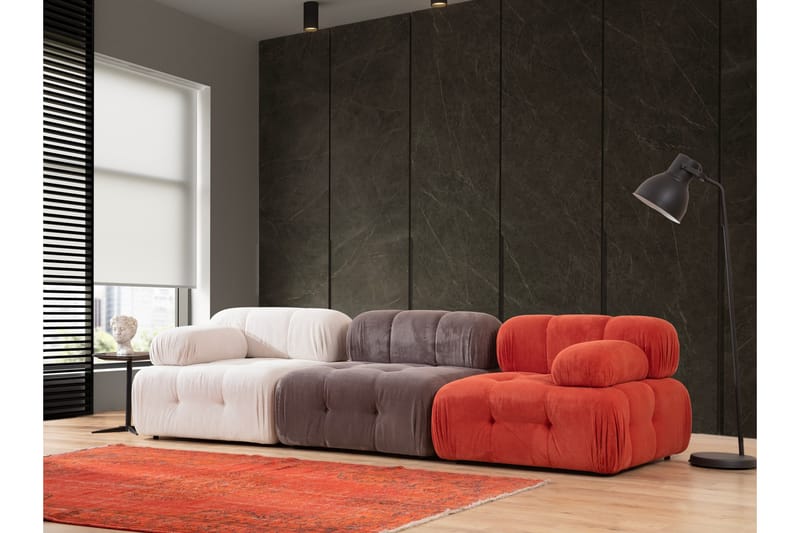 Modulsofa Belgin 3-seter Rød/Hvit - Møbler - Chilli