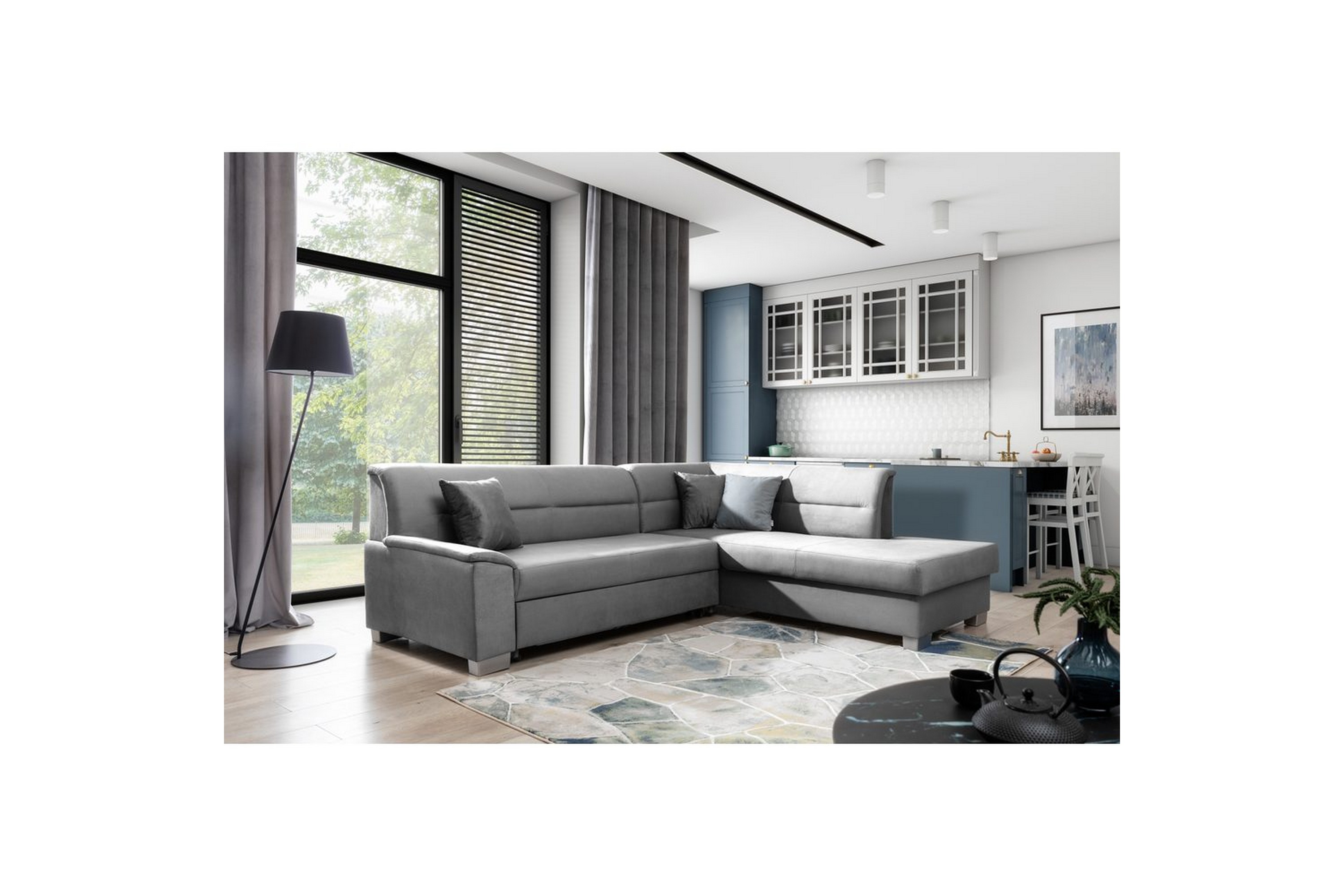 Seksjon Eltap Bergen 247x214x83 cm Monolith 85, Grå, Høyre - Møbler ...