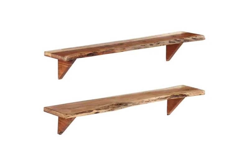 Be Basic Vegghyller 2 stk 110x20x18 cm heltre akasie Brun - Oppbevaring ...