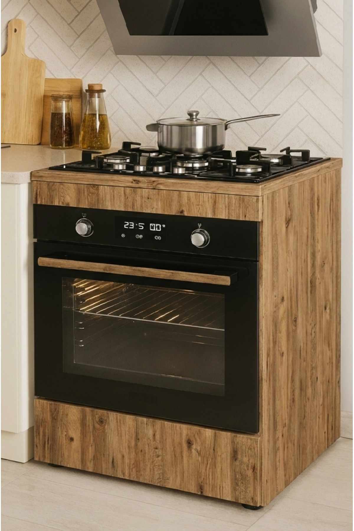 Ovnsskap for innebygd ovn Hanah Home Pika Oven (60 x 85 x 56,5 cm) Furu ...