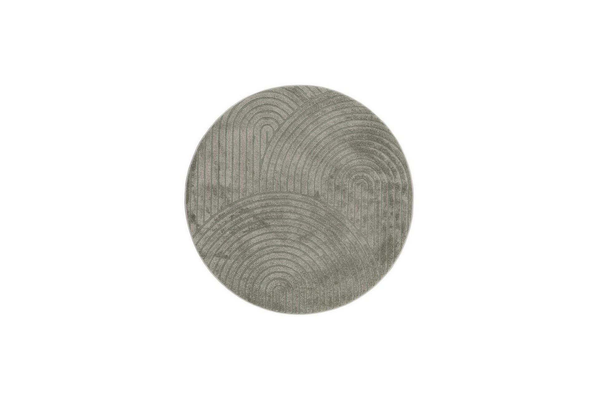 KM Home Maskinvevd teppe Genova Zen Rund 120x120 cm, Grønn - Tekstiler ...